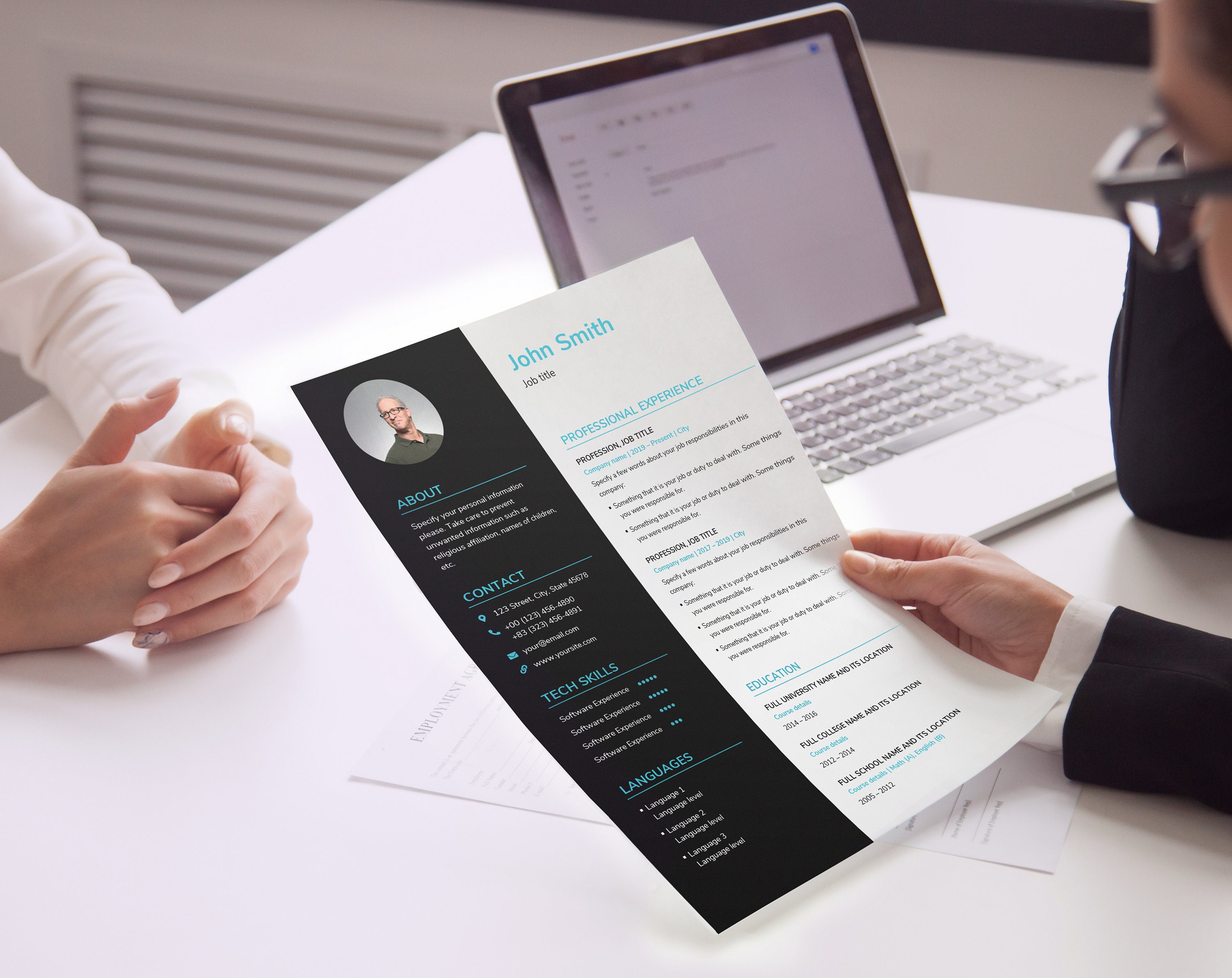 Startup Resume Template Word CV Template Simple, Resume Template ...