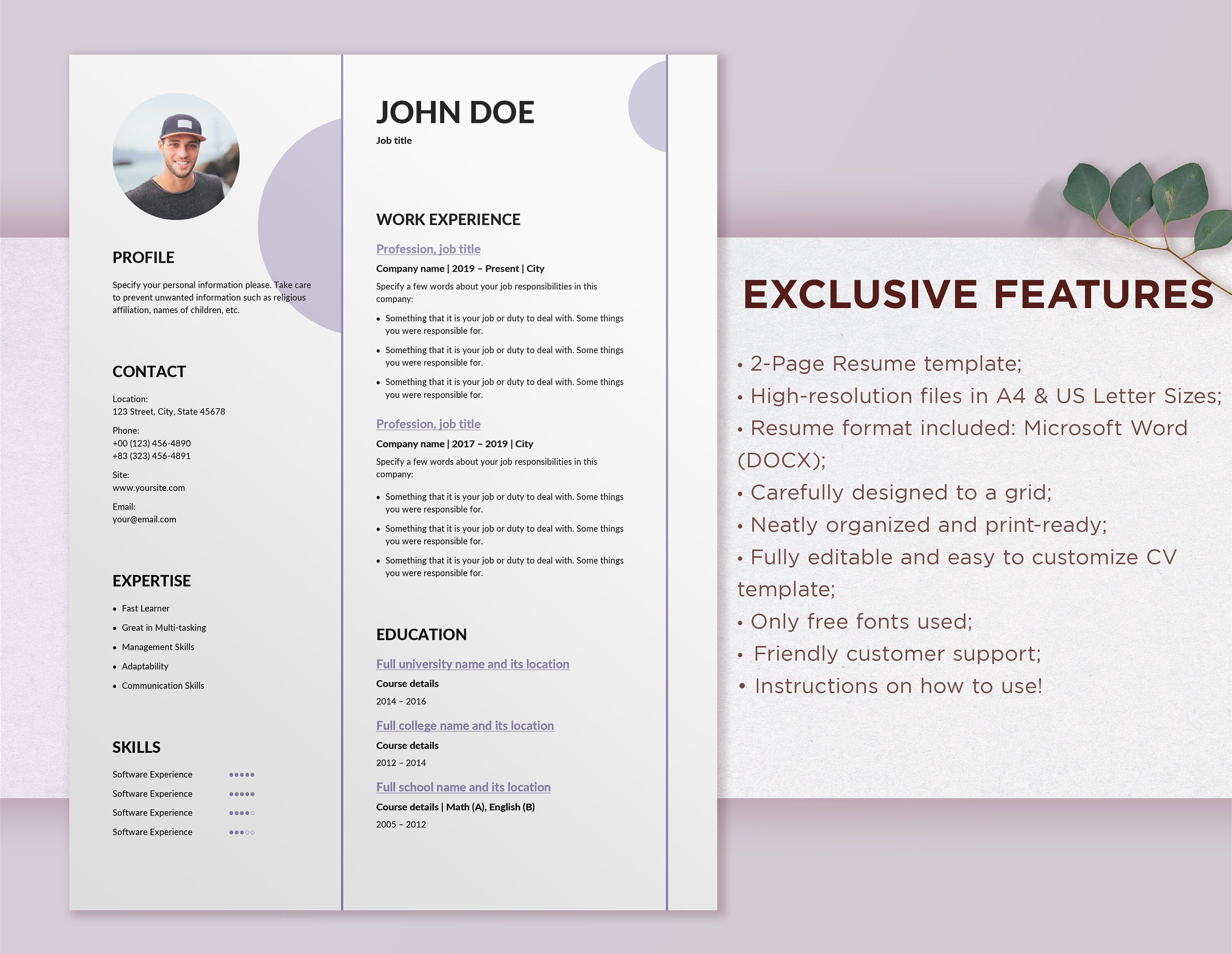 Music Producer Resume Template Word CV Template Simple, Resume Template ...