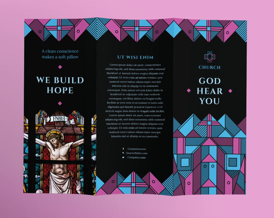 Trifold Brochure Template Church - Etsy