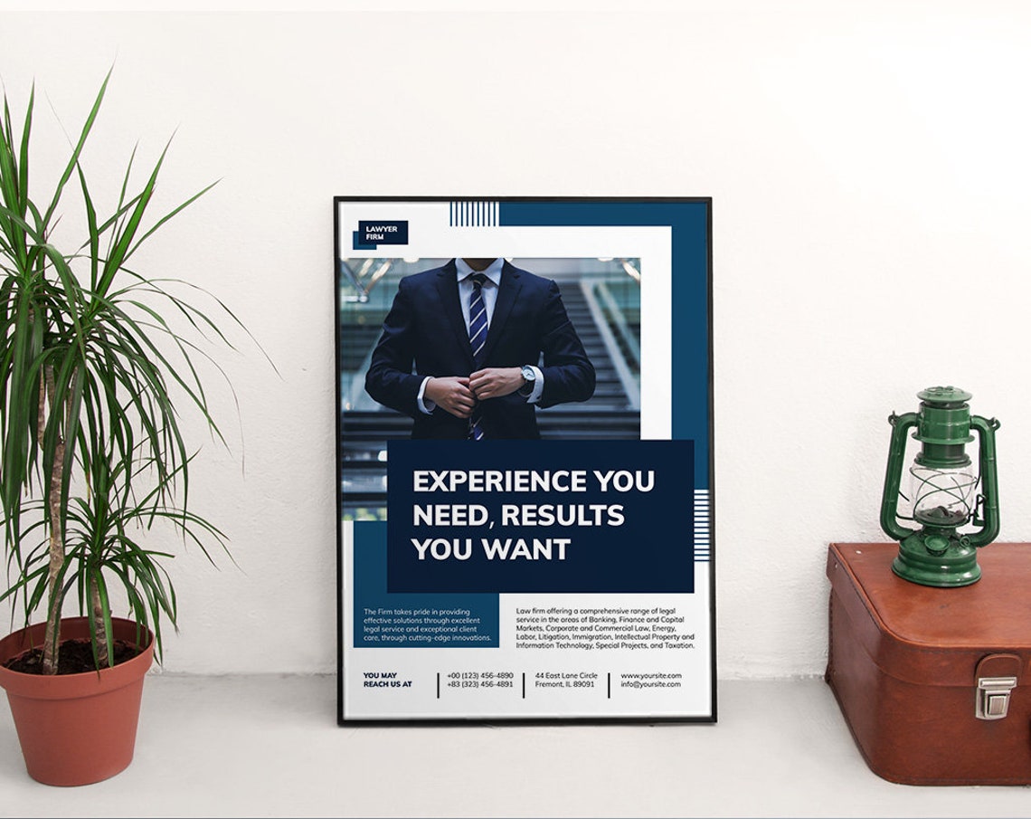 Law Firm Poster Template Instant Download, Editable Design Photoshop ...