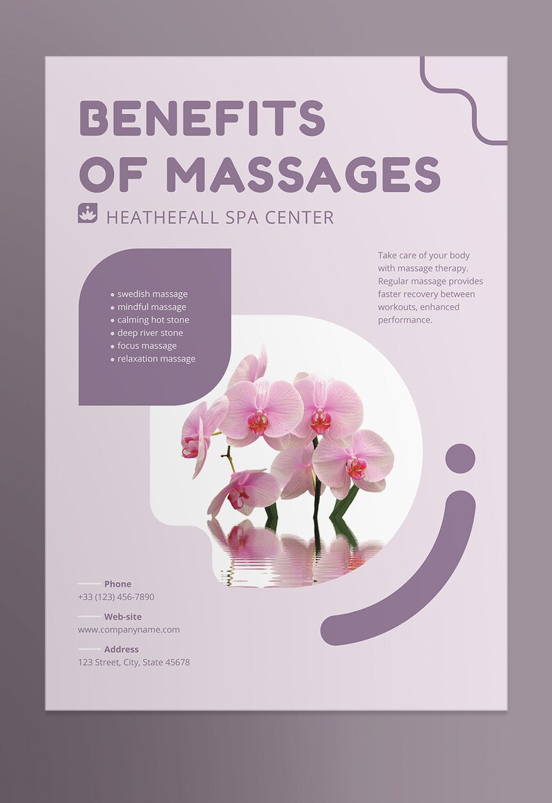 Massage Poster Template Digital Download, Editable Template, Minimalist ...