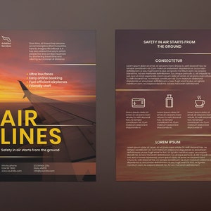 Transport Airlines Aviation Flyer Template Digital - Etsy