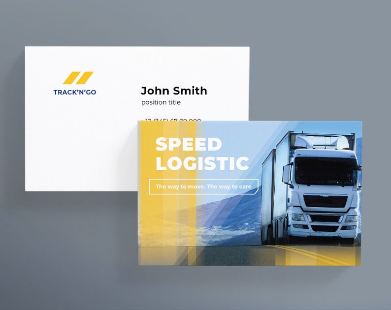 Trucking Logistics Business Card Template Instant Download, Editable ...