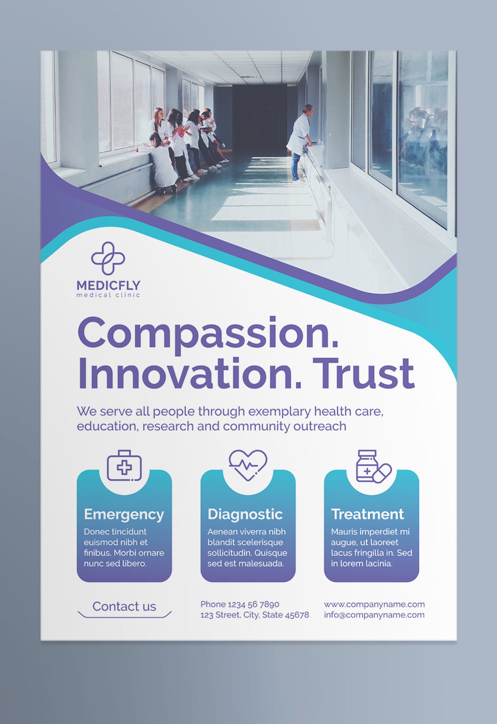 Medical Clinic Poster Template Instant Download Editable Etsy