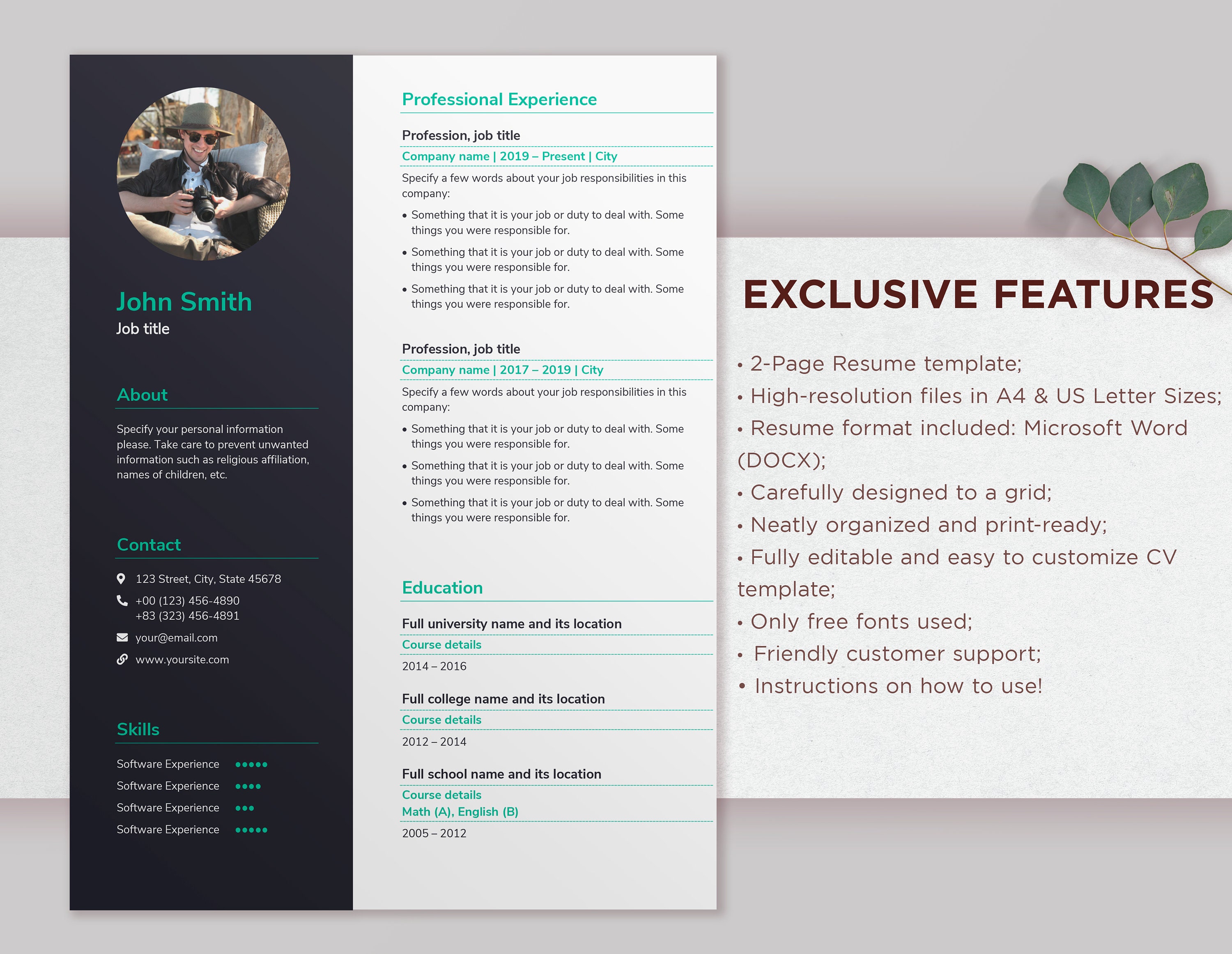 Travel Agent Resume Template Word CV Template Simple, Resume Template ...
