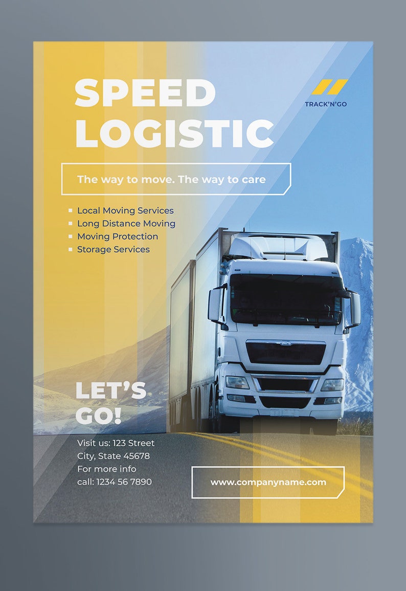 Trucking Logistics Poster Template Digital Download, Editable Template ...