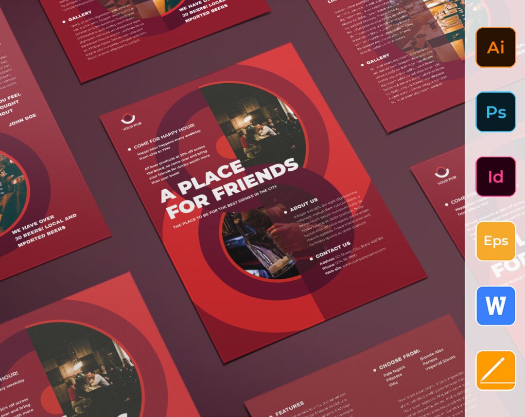 Pub Flyer Template Instant Download Editable Design MS - Etsy