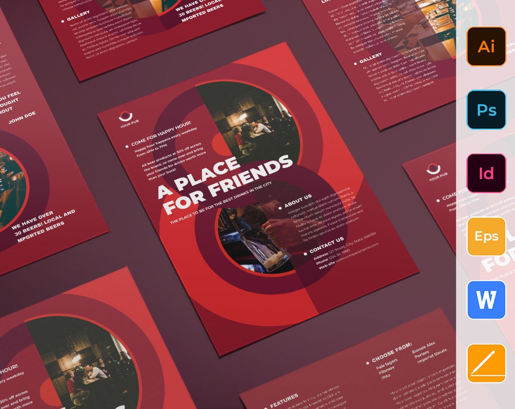 Pub Flyer Template Instant Download Editable Design MS | Etsy