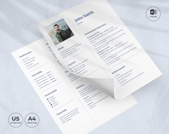 Real Estate Agent Resume Template Word CV Template | Etsy