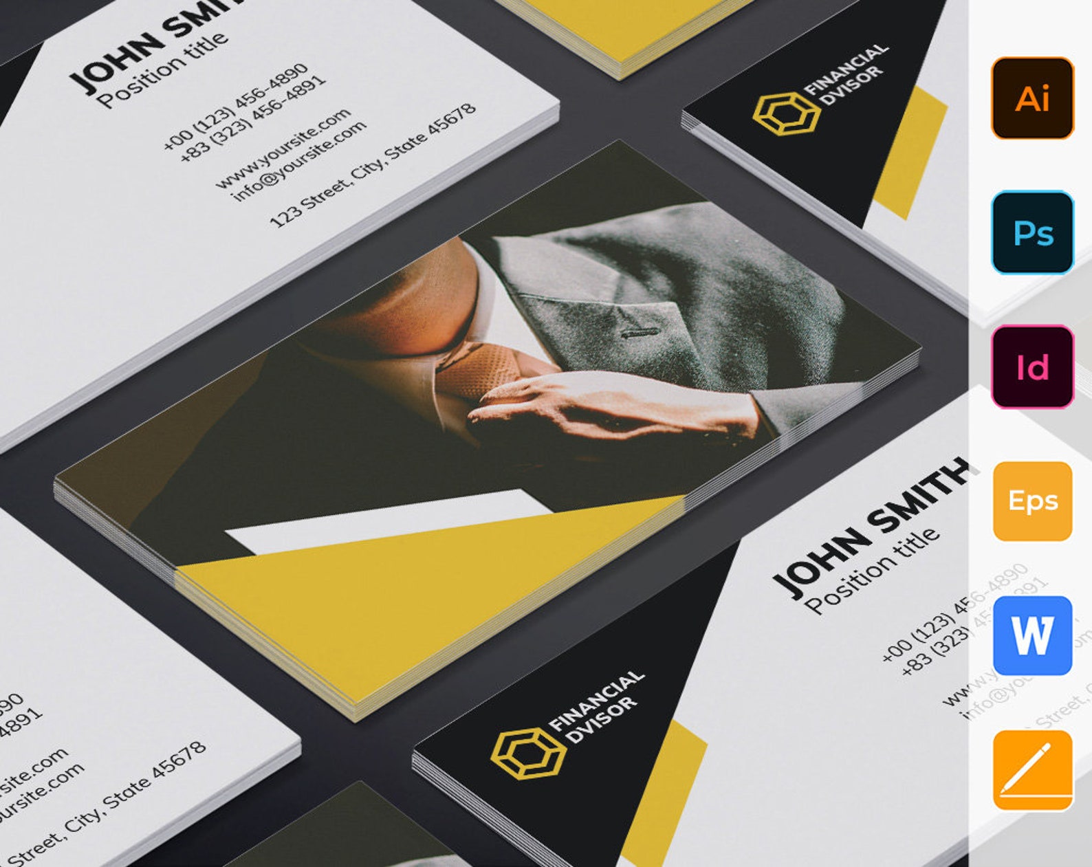 Financial Advisor Business Card Template Instant Download - Etsy UK