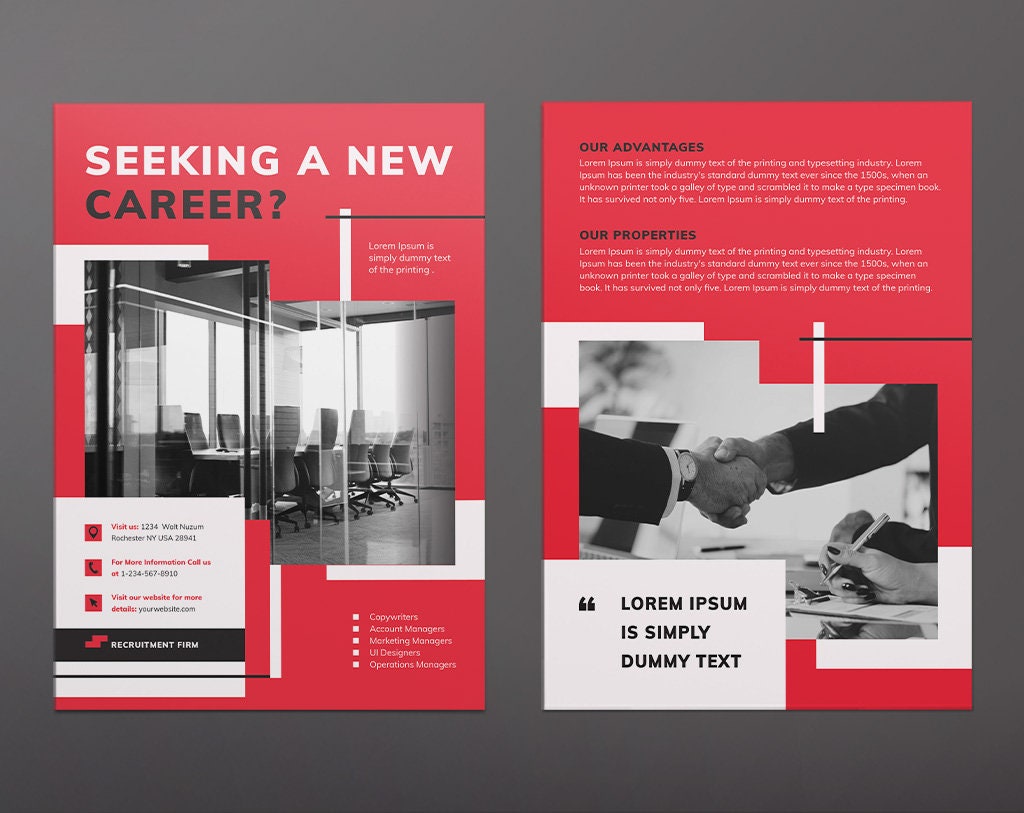 Recruitment Firm Flyer Template Instant Download, Editable Design ...