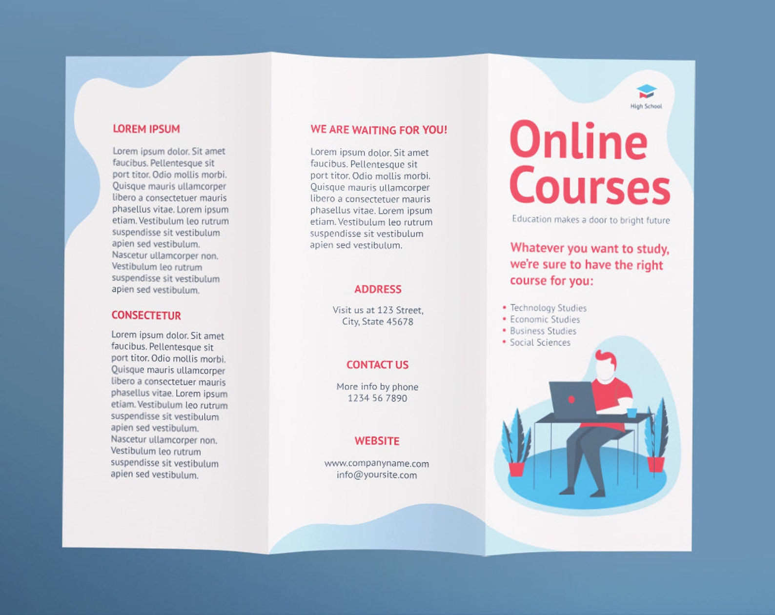 Online Courses DIY Editable Trifold Brochure Digital Download, Editable ...