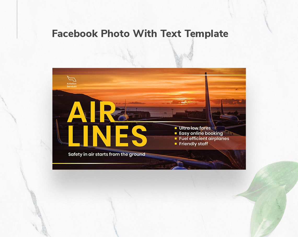 Aviation Airlines Facebook Marketing Materials Post Cover | Etsy