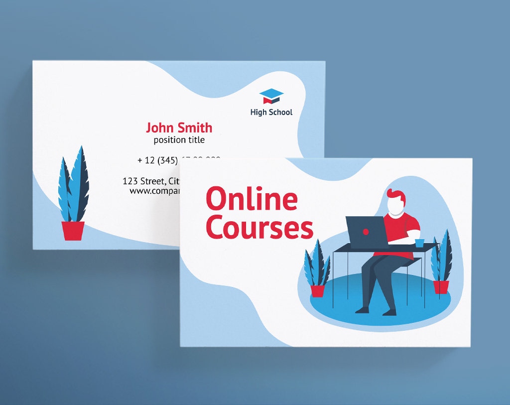 Online Courses Business Card Template Instant Download | Etsy