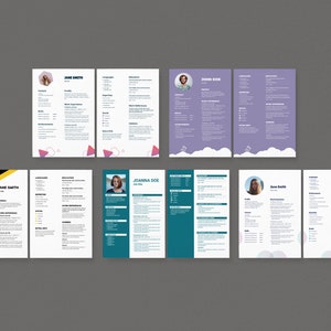 Professional Resume Template Word CV Template Modern & - Etsy