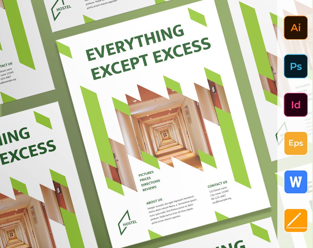 Hostel Poster Template Instant Download Editable Design | Etsy