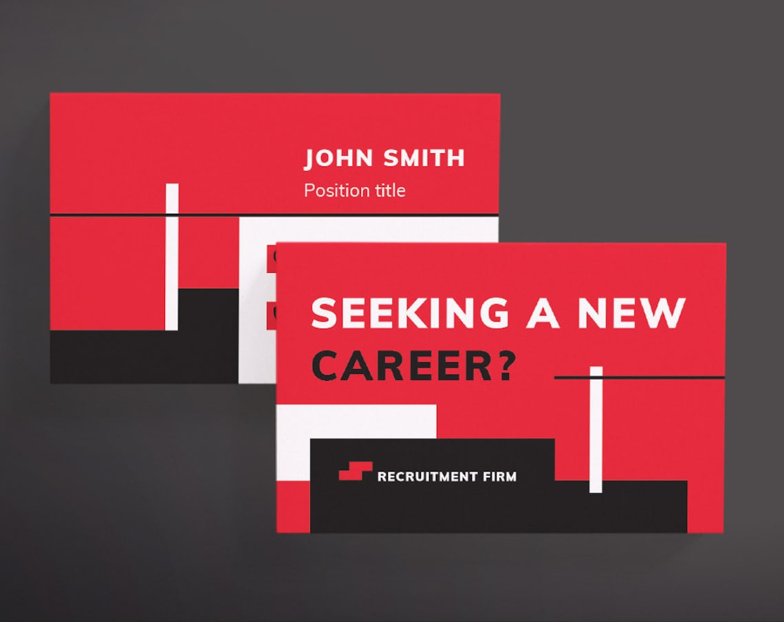 Recruitment Firm Business Card Template Instant Download | Etsy UK