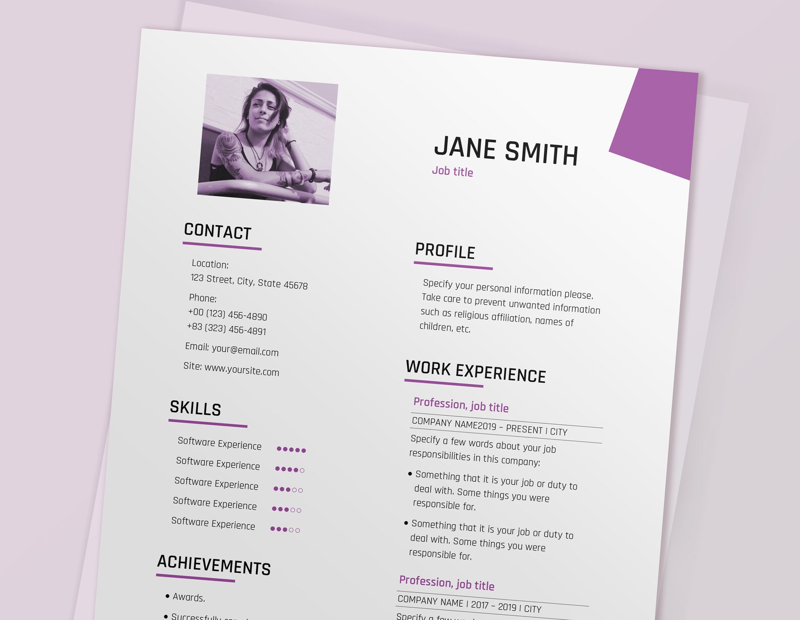 Music Teacher Resume Template Word CV Template Simple, Resume Template ...