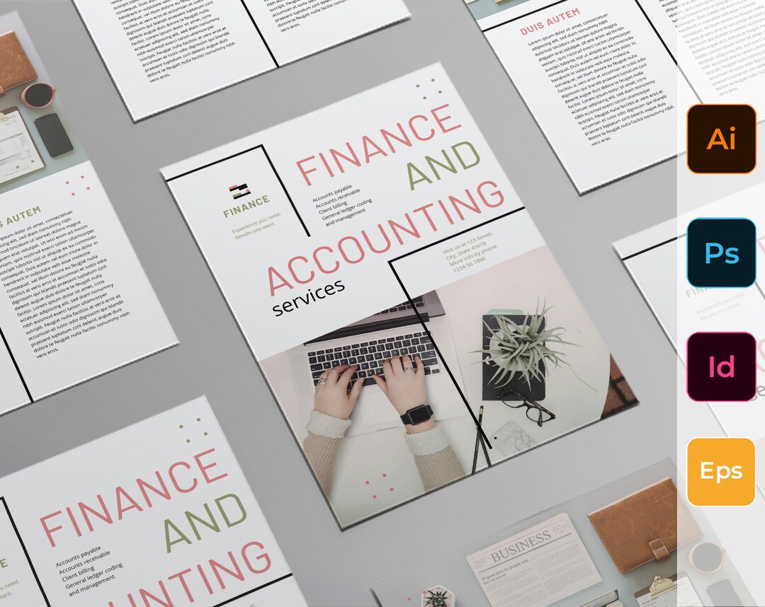 Finance, Accounting Flyer Template Instant Download, Editable Design ...