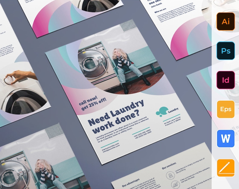 Laundry Flyer Template Instant Download Editable Design | Etsy