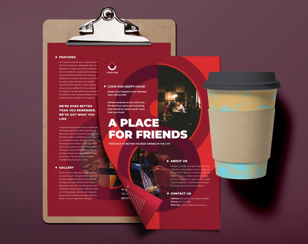 Pub Flyer Template Instant Download, Editable Design Photoshop, Vector ...