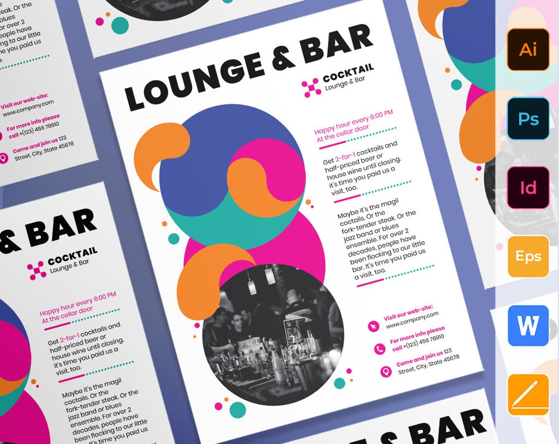 Lounge Bar Poster Template Instant Download Editable Design | Etsy