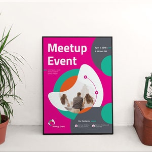 Meetup Event Poster Template Instant Download Editable | Etsy