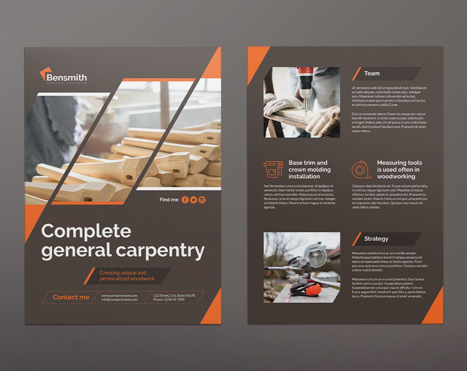 Carpenter Flyer Template Digital Download, Editable Template ...