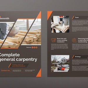 Carpenter Flyer Template Digital Download, Editable Template ...