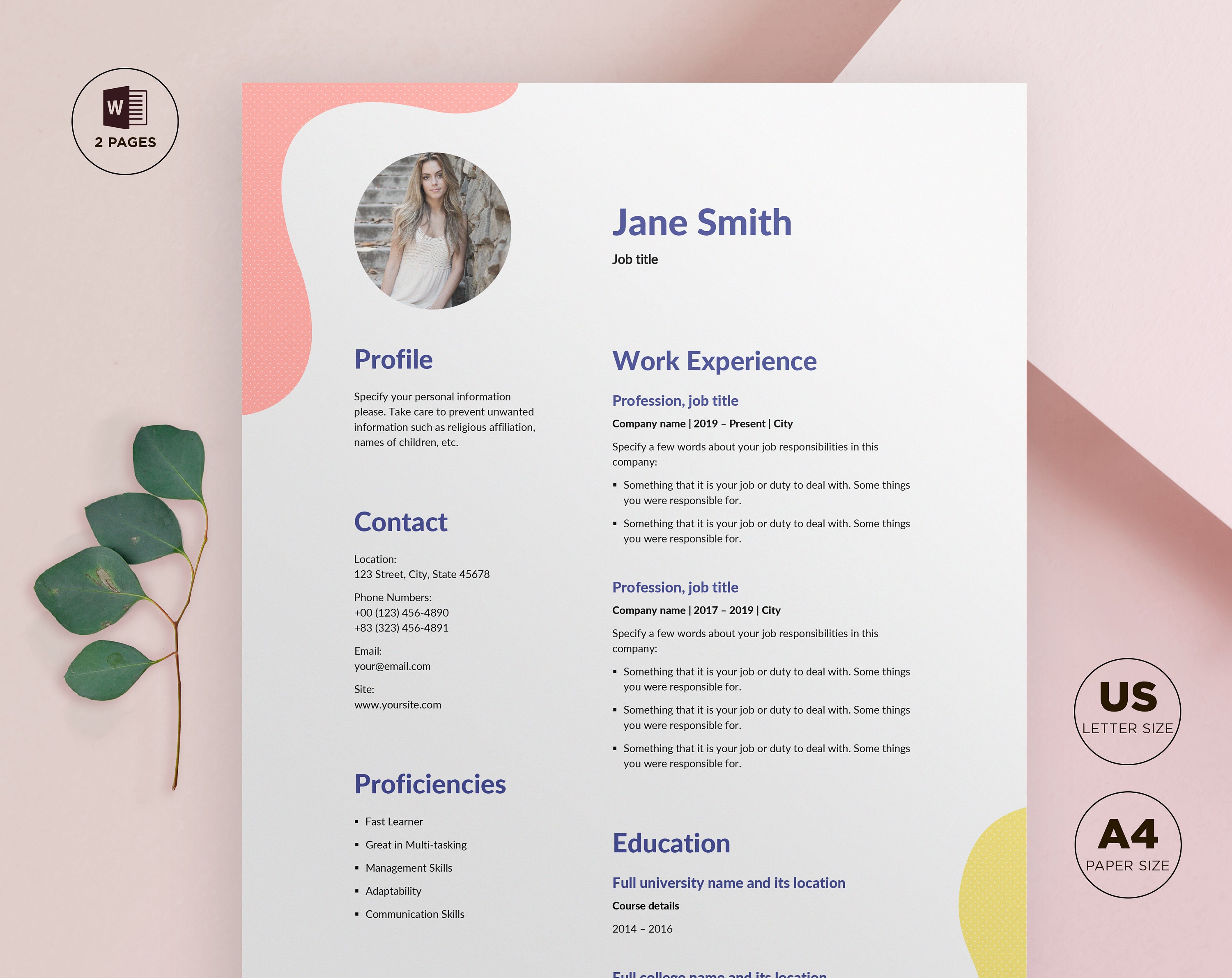 Ice Cream Maker Resume Template Word CV Template Simple, Resume ...