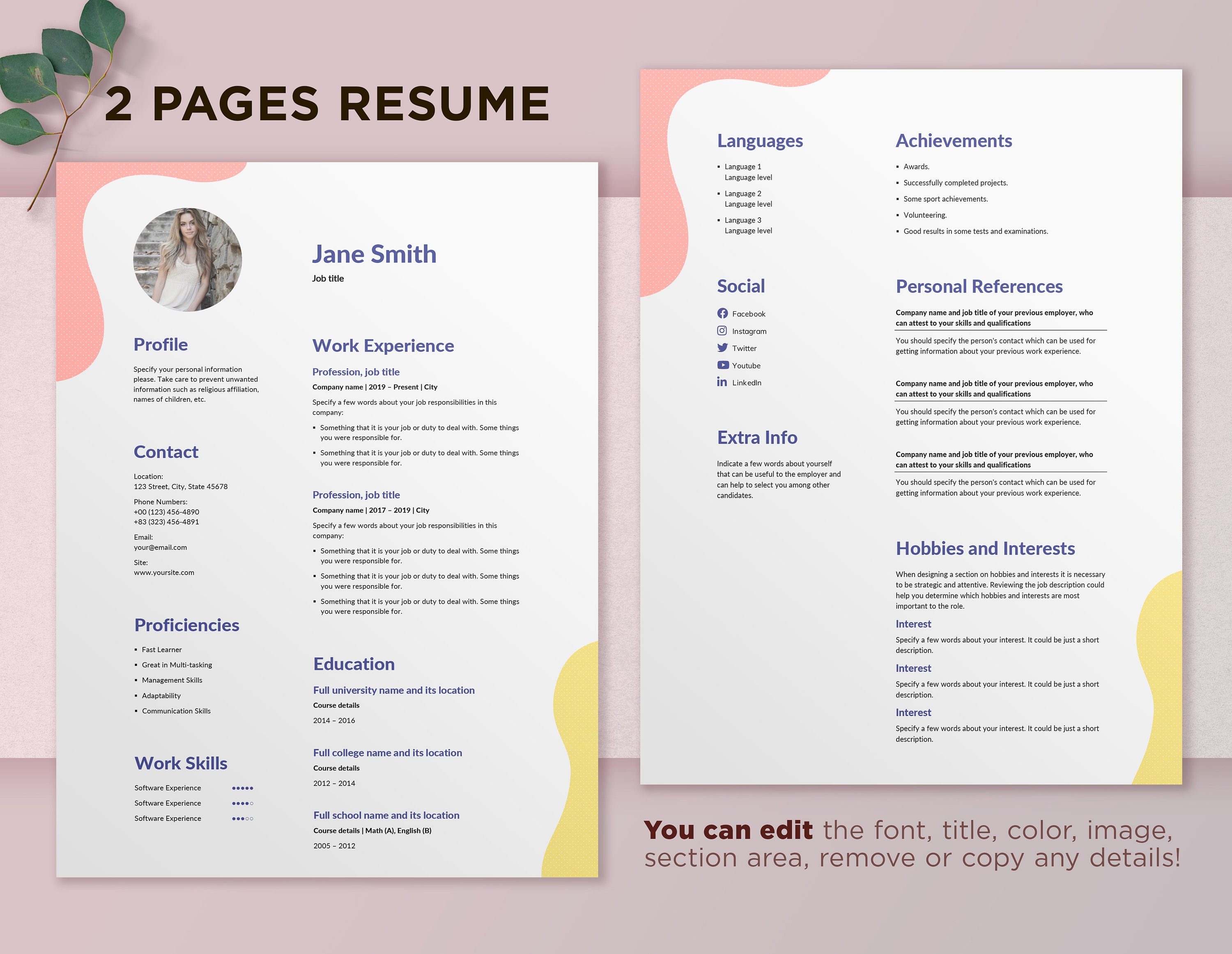 Ice Cream Maker Resume Template Word CV Template Simple, Resume ...