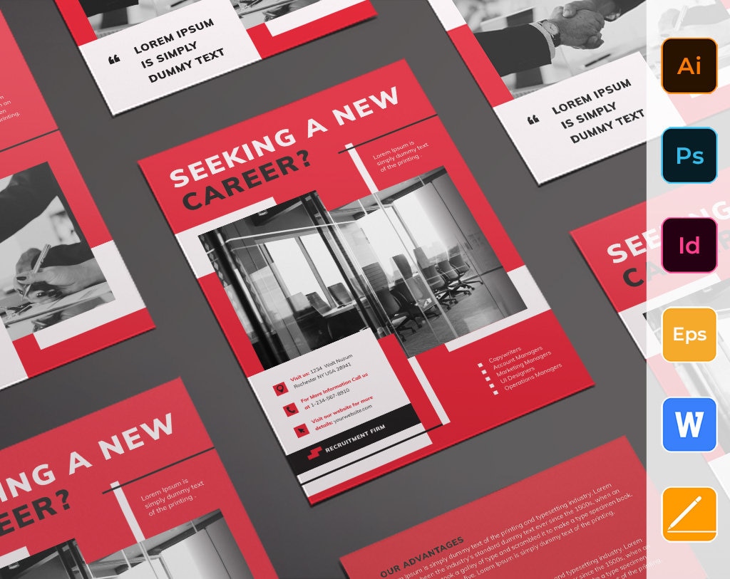 Recruitment Firm Flyer Template Instant Download Editable | Etsy