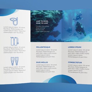 Scuba Diving DIY Editable Trifold Brochure Digital Download, Editable ...