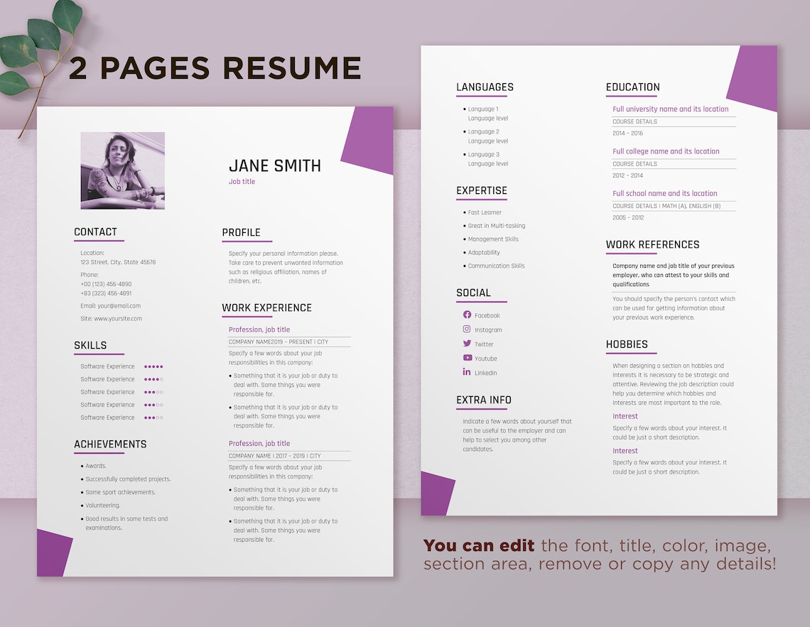 Music Teacher Resume Template Word CV Template Simple, Resume Template ...