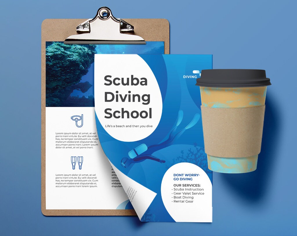Scuba Diving School Print Pack Templates Instant Download | Etsy