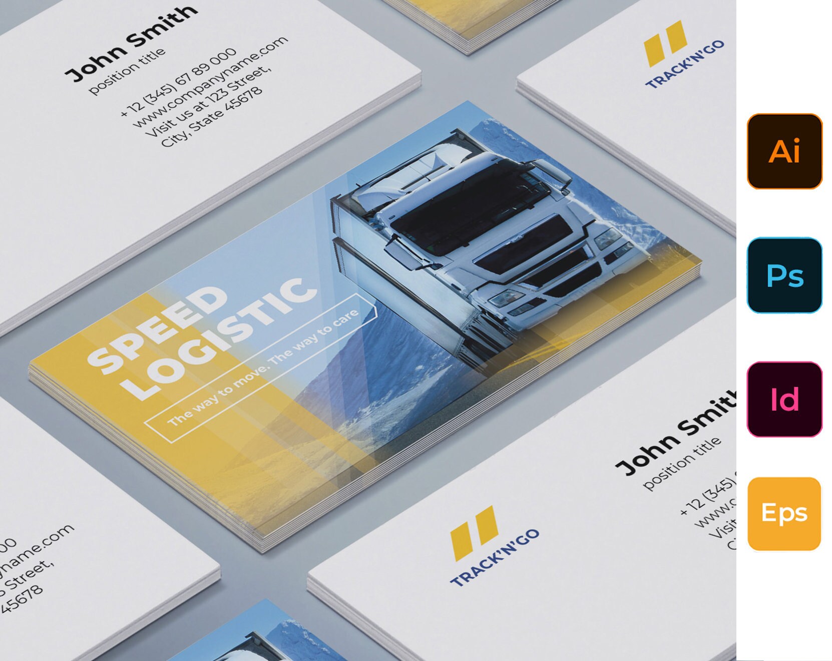 Trucking Logistics Business Card Template Instant Download, Editable ...