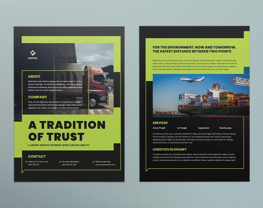 Shipping Flyer Template Digital Download, Editable Template, Minimalist ...