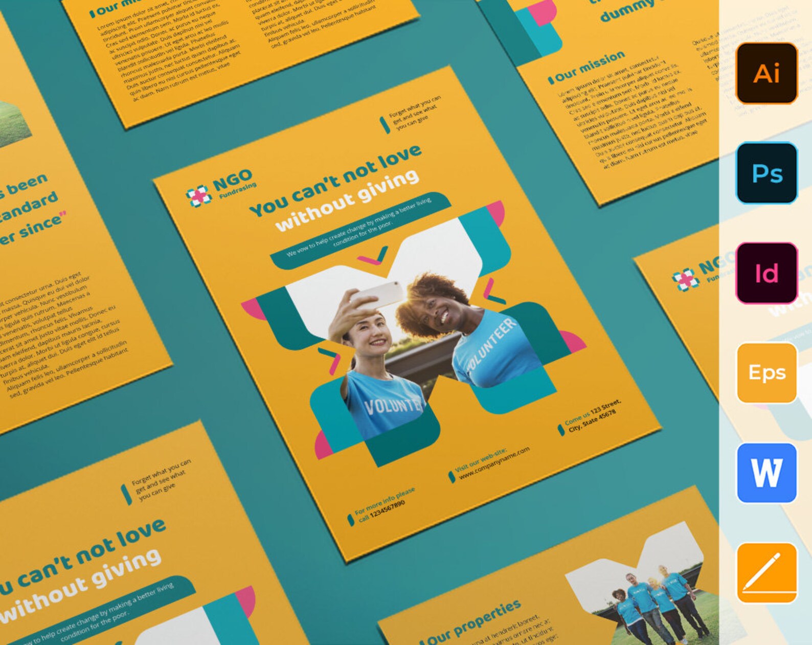 NGO Flyer Template Instant Download Editable Design MS | Etsy