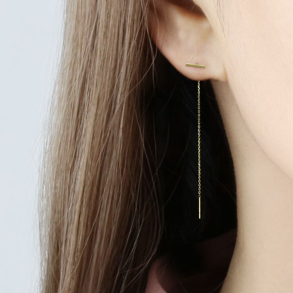 Threader Earrings Gold - Etsy