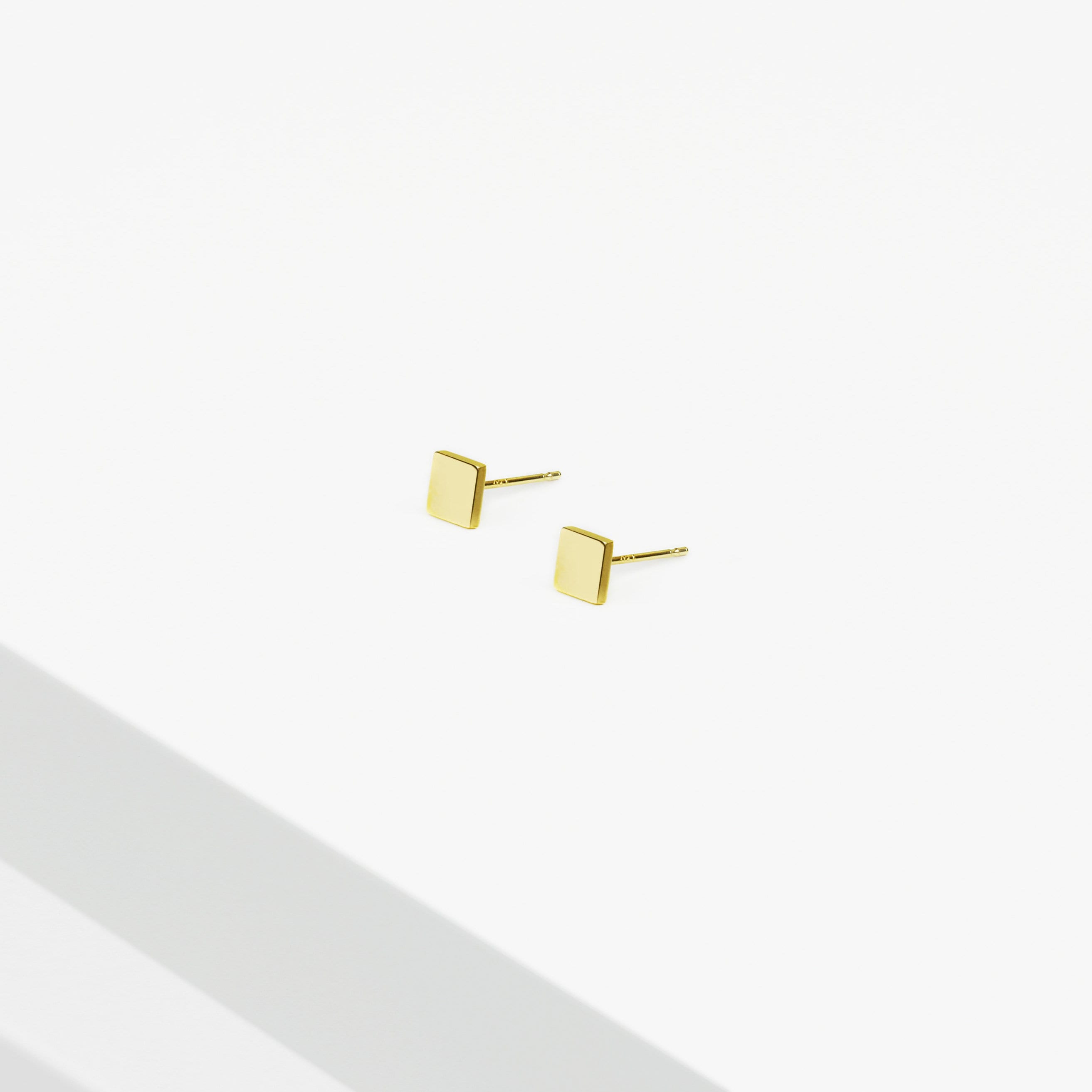 14k Solid Gold Small Square Stud Earring 14k Dainty Earring - Etsy