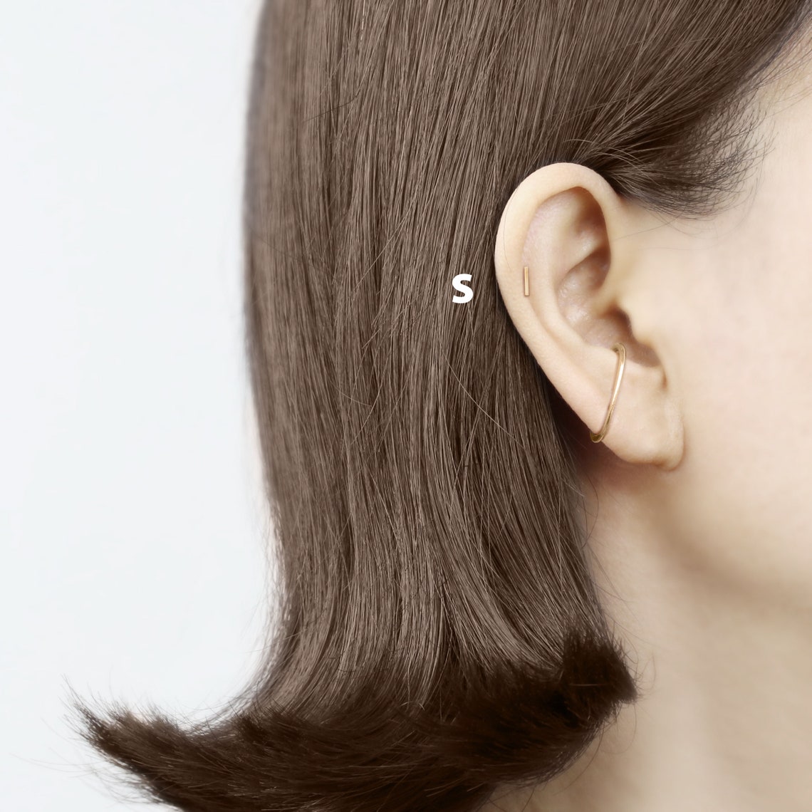 14k Solid Gold Bar Stud Earring Small Line Stud Earring - Etsy