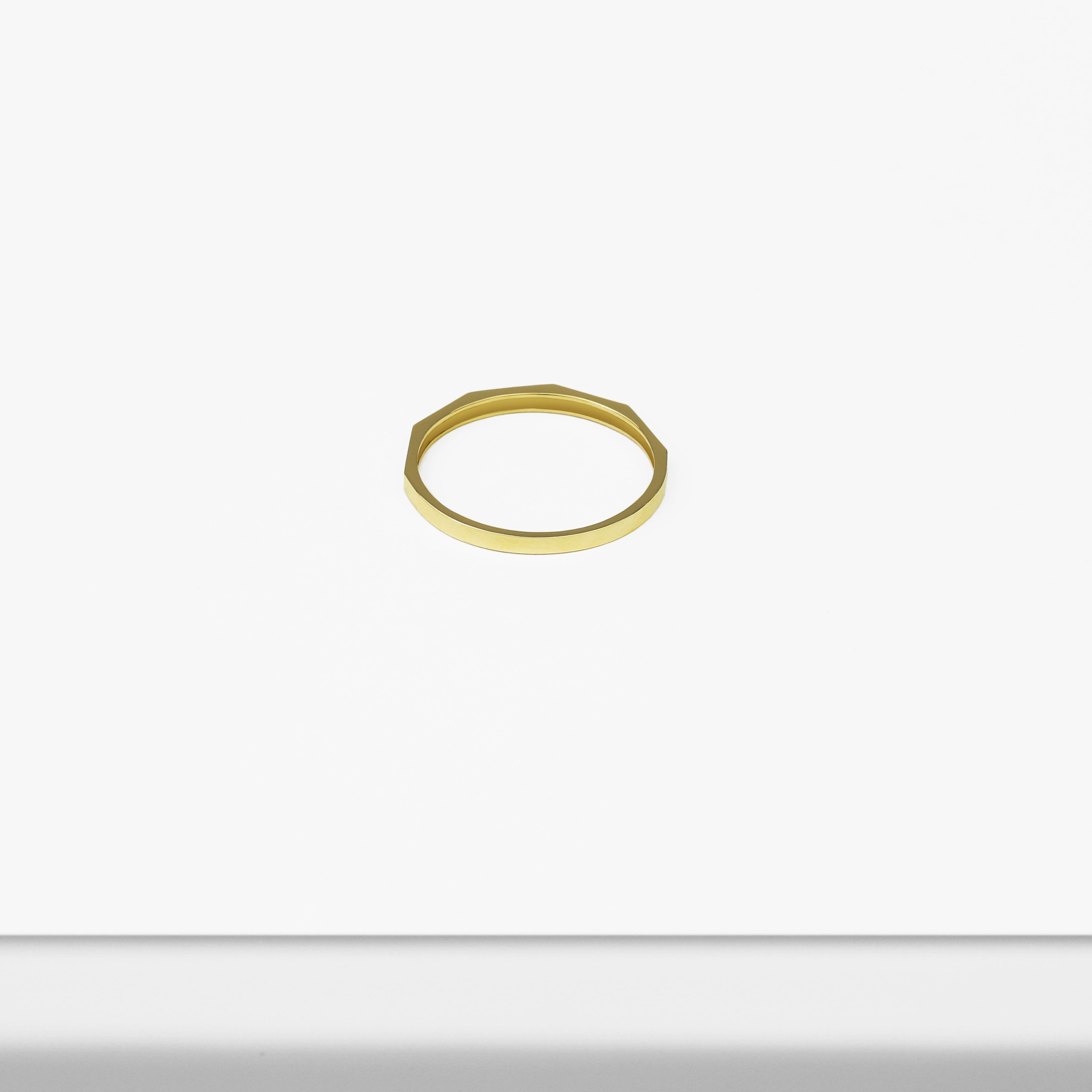 14k Solid Gold Two-sided Ring Rectangular Pattern Ring - Etsy