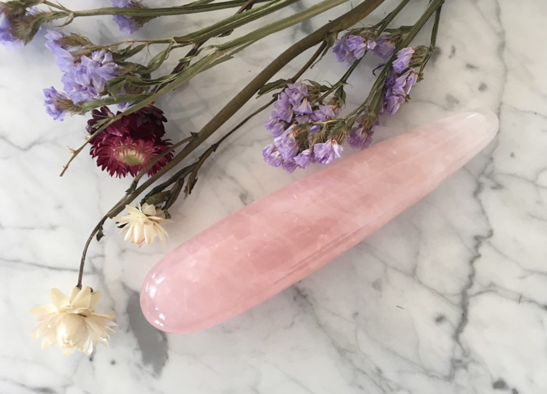 THE LARGE STRAIGHT Rose Quartz Wand Yoni Crystal Wand Sex Toys Crystals ...