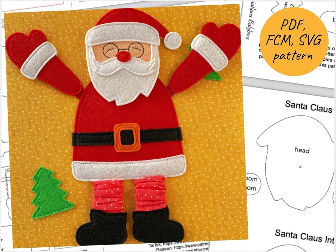 PDF FCM SVG Santa Claus Sewing Pattern - Etsy