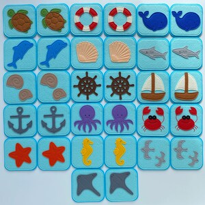 Sea Life Memory Game 16 Pairs Felt Cards - Etsy
