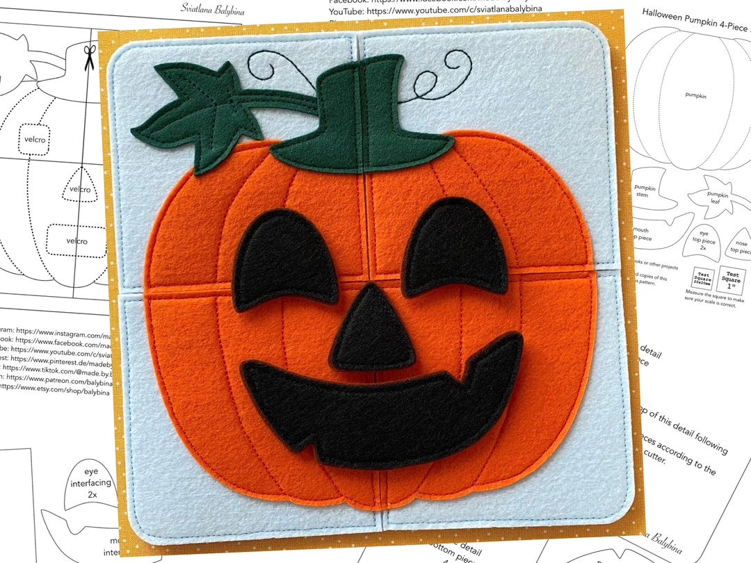 PDF, FCM, SVG Pattern “halloween Pumpkin 4-piece Puzzle” for Youtube ...
