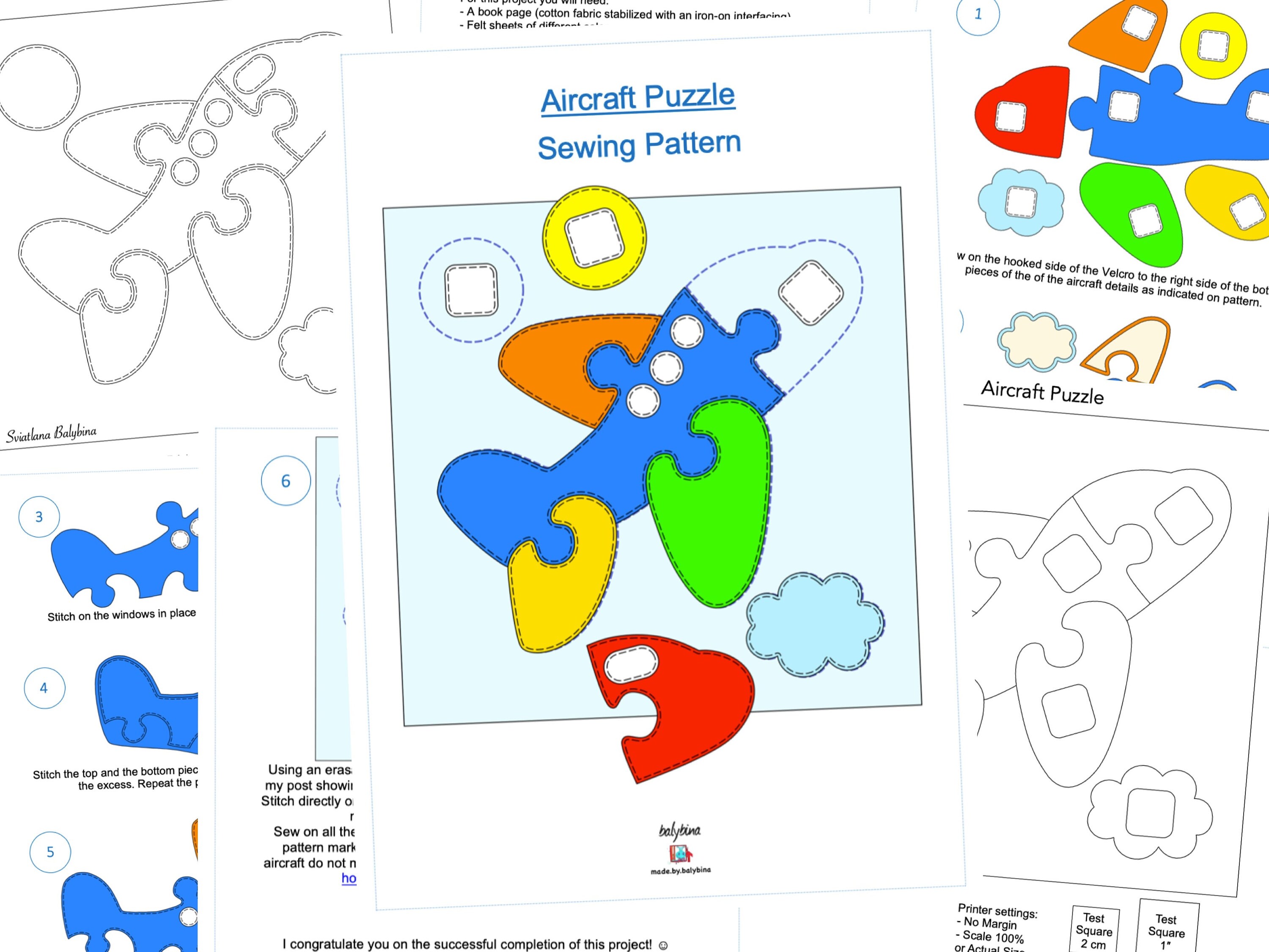 PDF FCM SVG Aircraft Puzzle Quiet Book Page Pattern - Etsy Australia