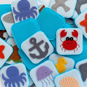 Sea Life Memory Game 16 Pairs Felt Cards - Etsy