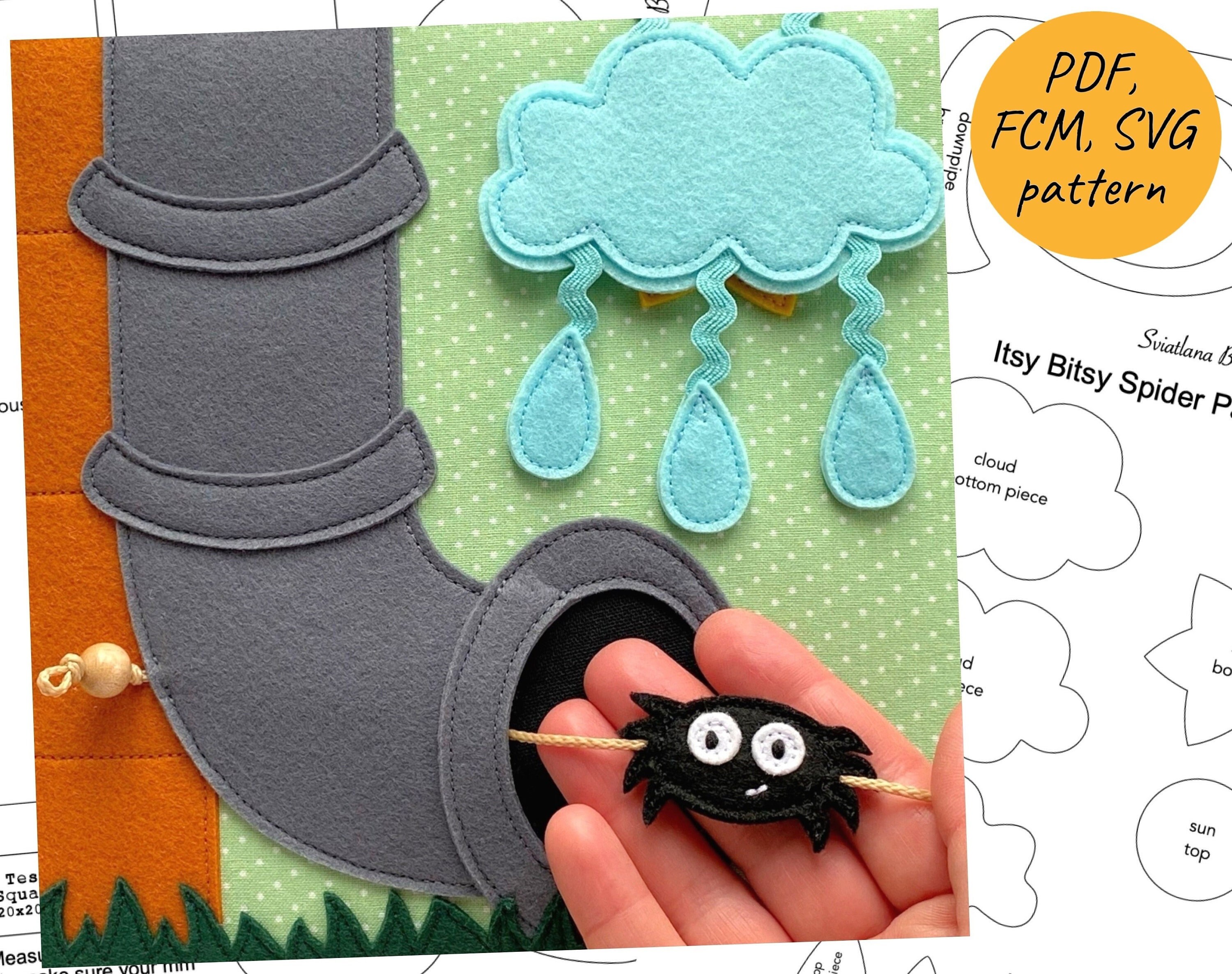 PDF, FCM, SVG Itsy Bitsy Spider Quiet Book Page Pattern + Instructions ...