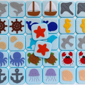 Sea Life Memory Game 16 Pairs Felt Cards - Etsy